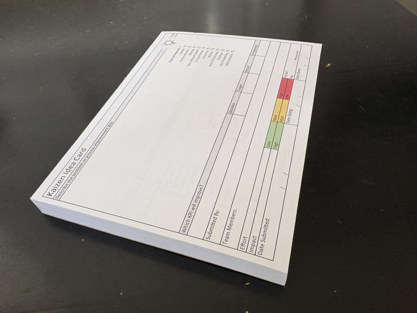 Kaizen Idea Cards – Lean Six Sigma Toolbox